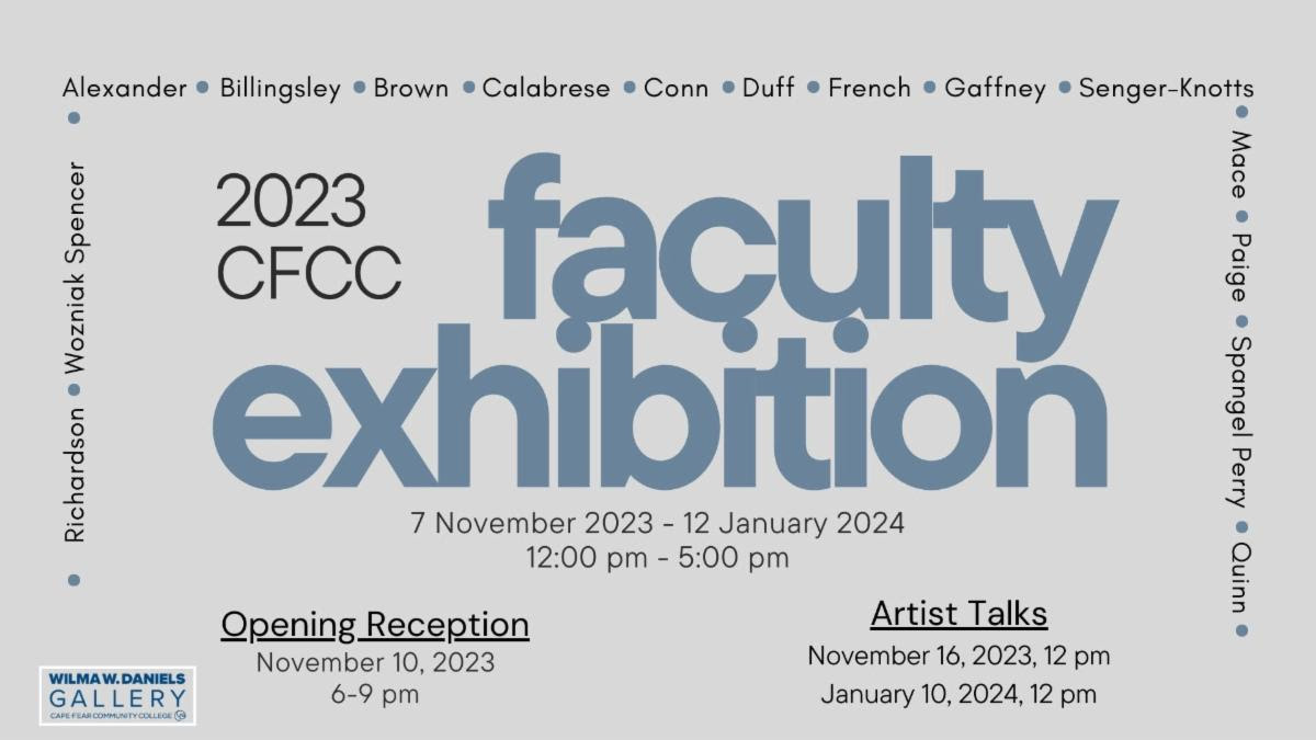 CFCC Wilma W. Daniels Gallery Announces 2023 Faculty Art Exhibition ...